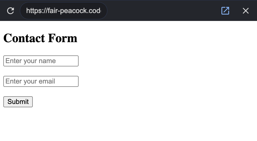 Task - Simple Contact Form in HTML