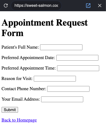 Appointment Request Form Fields in Build with Django: Web Development ...
